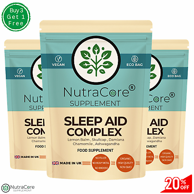 SLEEP AID COMPLEX Capsule-6000mg-Lemon Balm,Skullcap,Damiana,Chamomile ...